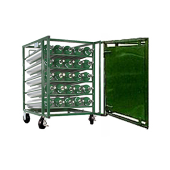 Layered Cylinder Cart for Horizontal Storage - Holds 25 D/E Cylinders