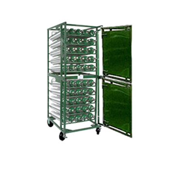Horizontal Layered Cylinder Cart w/Door - Holds 50 D/E Cylinders