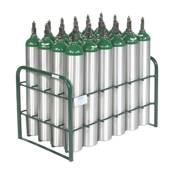 Vertical Cylinder Stand w/Hold Down Bars and Feet - Holds 24 Cylinders