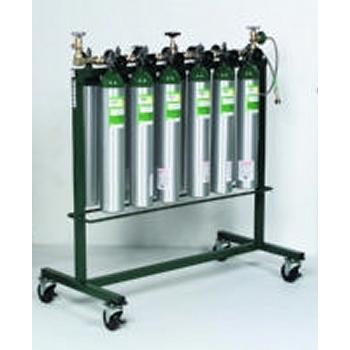Mobile Filling Rack Holds 24 Cylinders